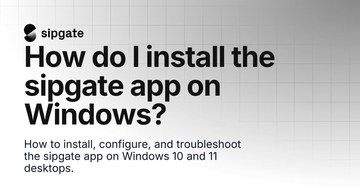 How do I install the sipgate app on Windows? | sipgate Help Center