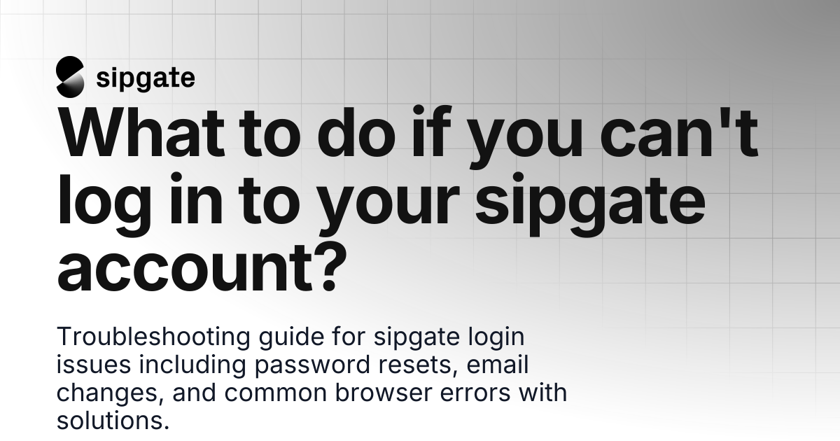 What to do if you can't log in to your sipgate account? | sipgate Help ...